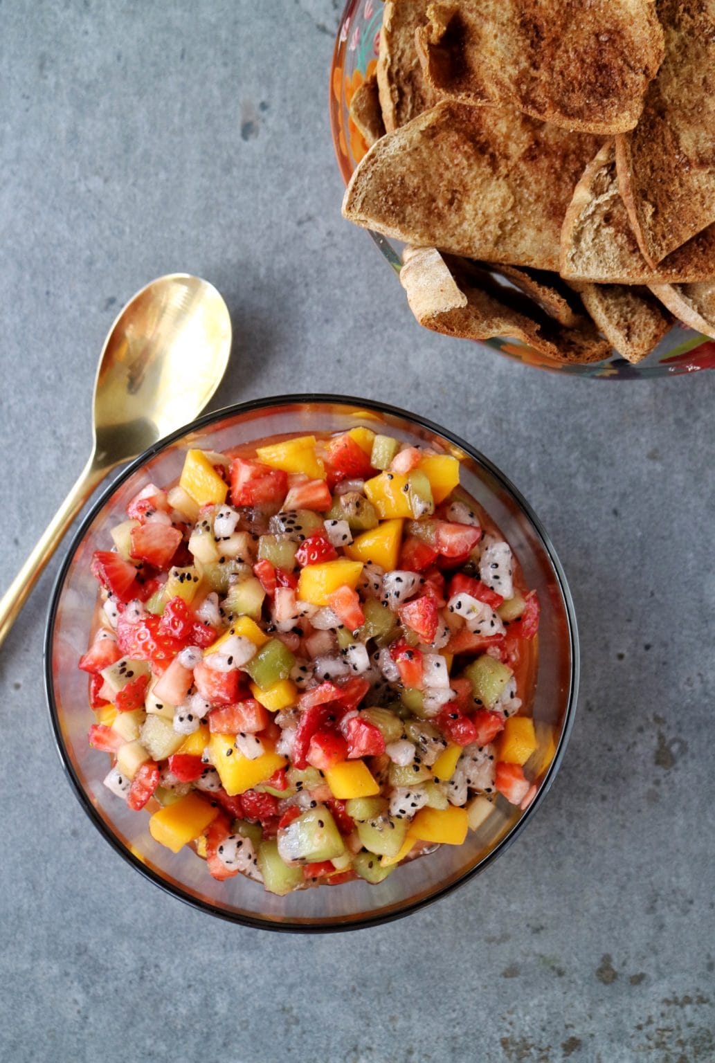 Summer Fruit Salsa with Cinnamon Pita Chips | The Nutrition Adventure